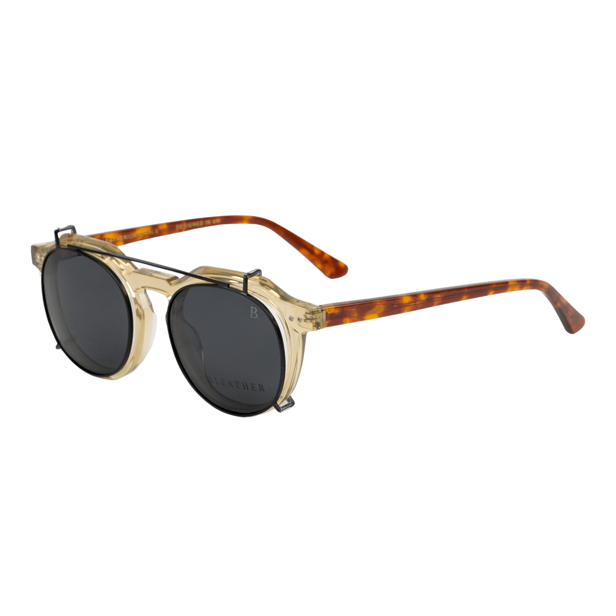 Bastion: Lunettes à clips de luxe Beige - Bleather UK – bleather.ma